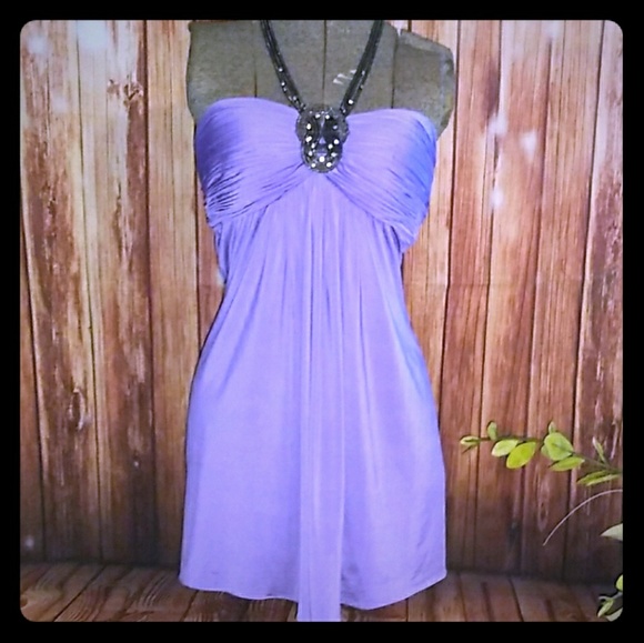 Kimikal | Dresses | Kimikal Silky Jeweled Halter Cocktail Slip Dress ...